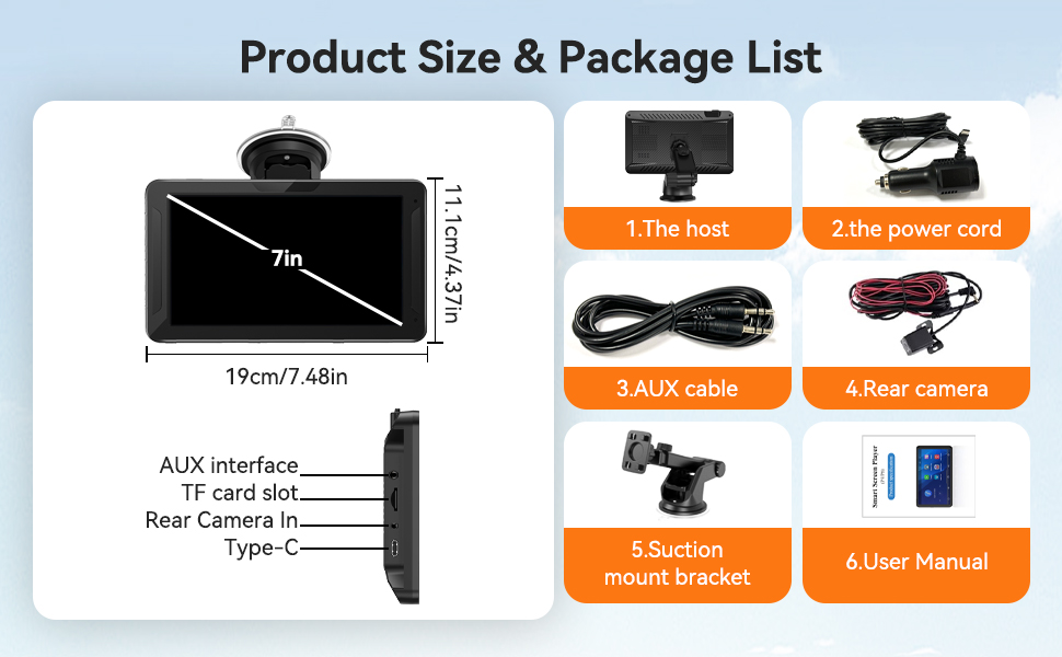 Alpinetech Android Auto Display & Carplay Display, 7 Zoll Car Play ...