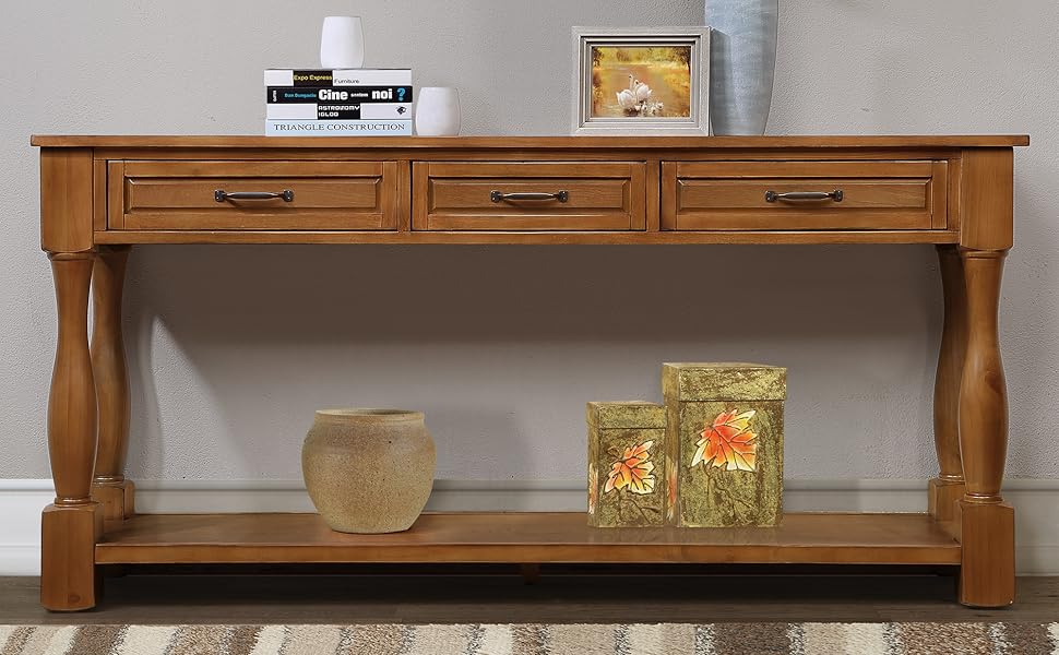 Amazon.com: LKTART Solid Wood Console Table for Entryway,Long Sofa ...