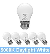 ORALUCE A15 LED Bulb 5 Watts Cool White 6500K,40W Equivalent Table Lamp Bulb, E26 Standard Screw ...