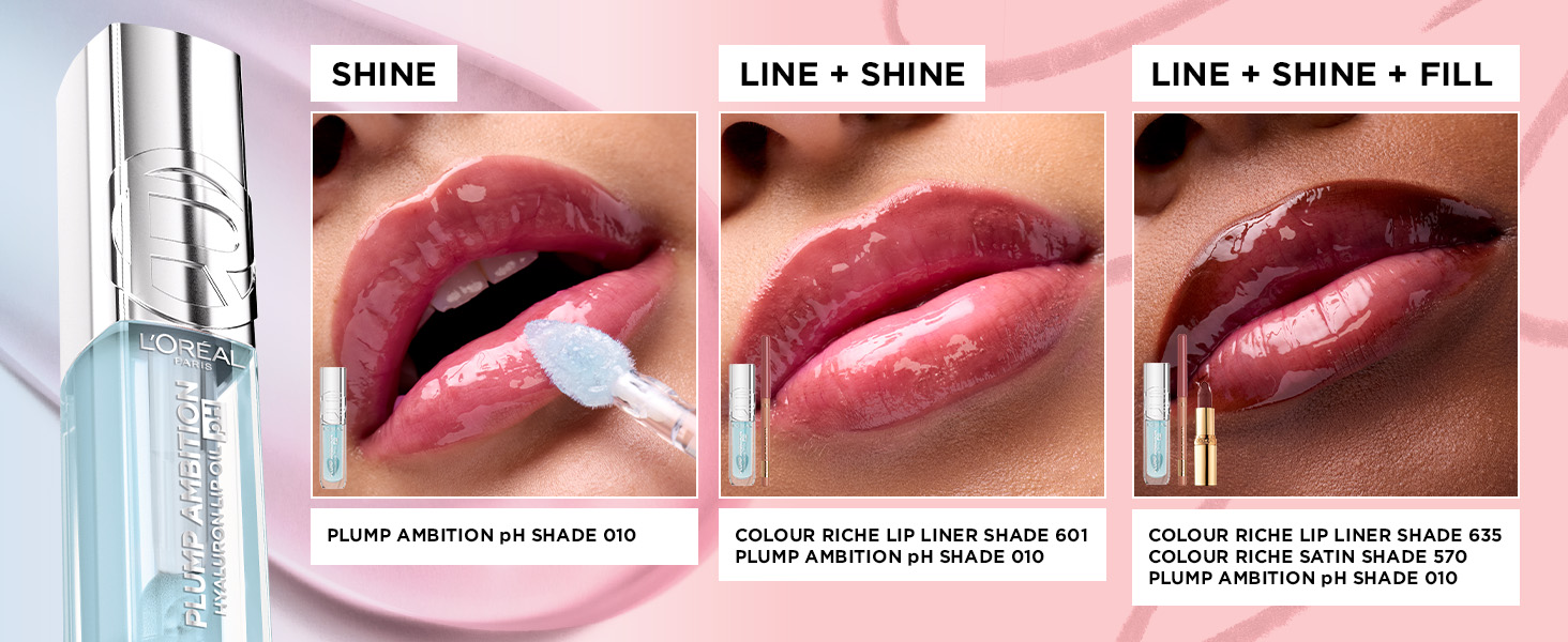 L’Oreal Paris Plump Ambition pH Color Changing Lip Oil, Plumping Lip Gloss, Gentle Tingling, Non ...