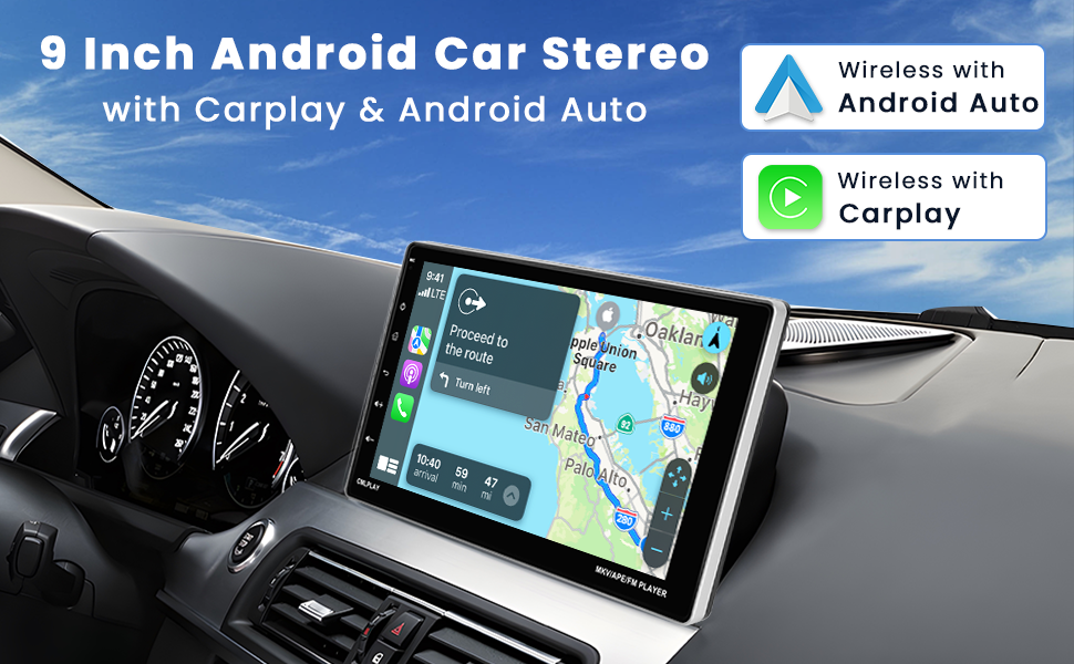 [2+64G] Hikity Android 13 Single Din Car Stereo with Wireless CarPlay ...