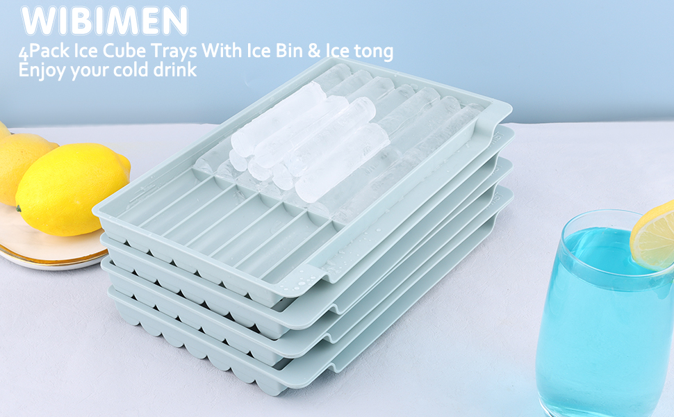 Amazon.com: WIBIMEN Long Ice Cube Trays, 84Pcs Narrow Ice Stick Cube Trays, Stackable Ice Cube ...