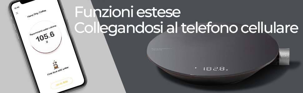 HOTO Bilancia da Cucina Intelligente, Bilancia da Cucina Digitale, Bilancia da Caffè, Bilancia ...