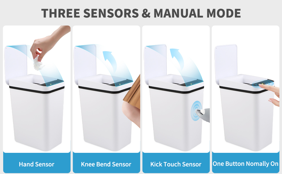 Amazon.com: 2 Pack Automatic Trash Can with Lid & 40Pcs Trash Bags - 3. ...