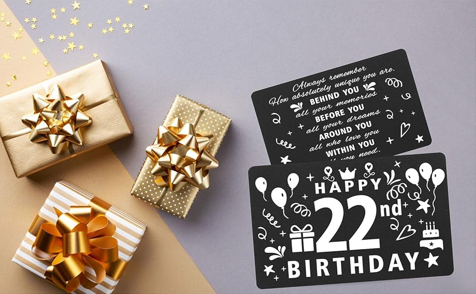 Amazon.com : Unique 22nd Birthday Card - Inspirational 22nd Birthday Gifts - Happy 22 Year Old ...
