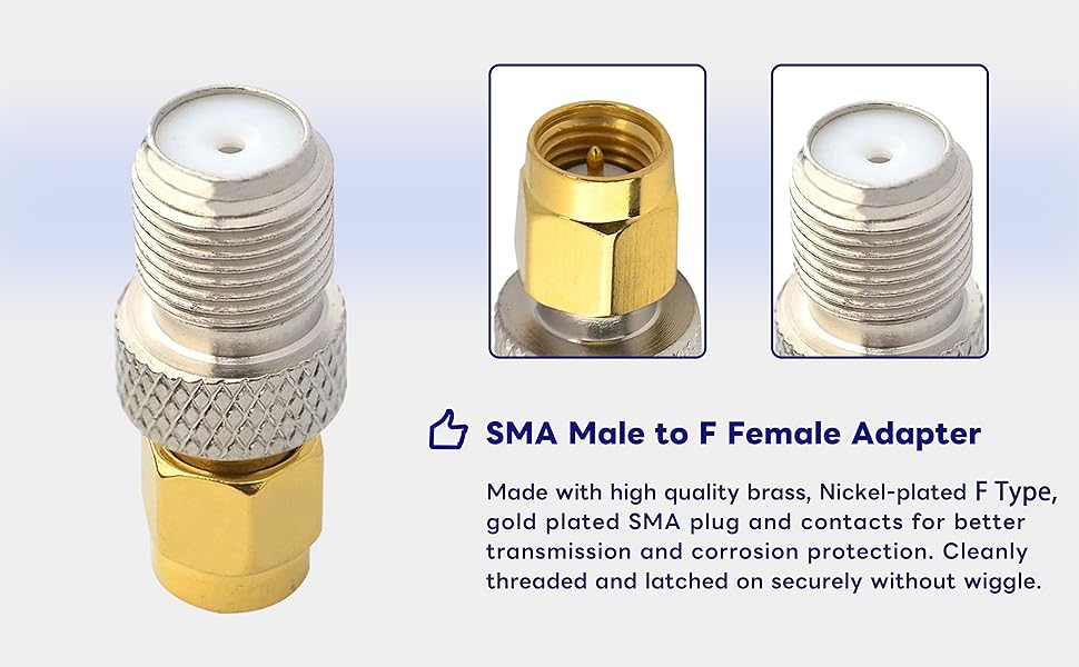 Amazon.com: BOOBRIE Coaxial Cable Connector SMA to F Coax Adapter SMA Connector SMA Male to F ...