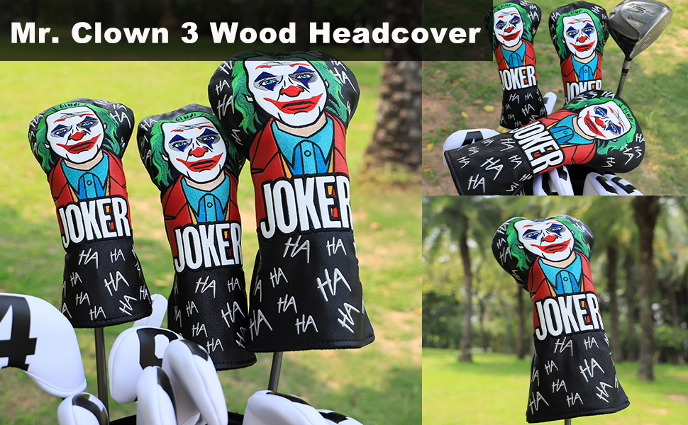 Amazon.com : BAIRBRE Funny Clown Golf Headcover Golf Club Head Cover Golf Driver Cover Fariway ...