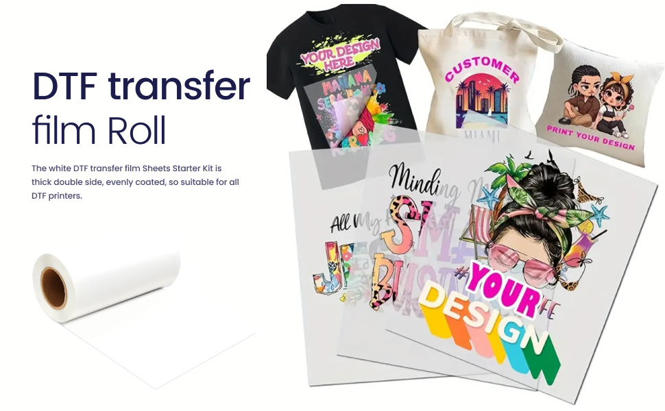 Amazon.com: Premium 13" x 328 ft Matte DTF Transfer Film Roll – Multi-Layer Coated DTF Transfers ...