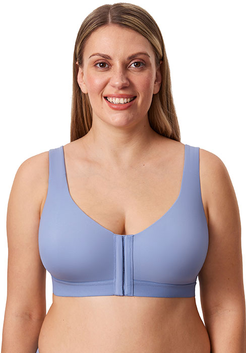 DELIMIRA Women's Front Closure Bras Posture Full Coverage Plus Size Lace Underwire Unlined Bra ...