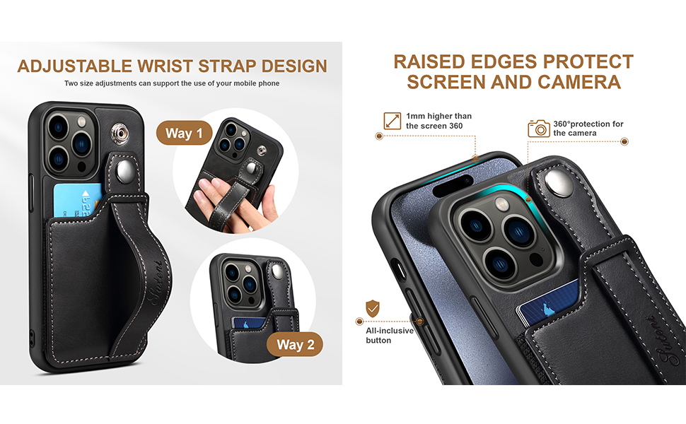 Amazon.com: Hongxinyu for iPhone 15 Pro 2023 Case, PU Leather Wallet Case Back with Elastic Card ...