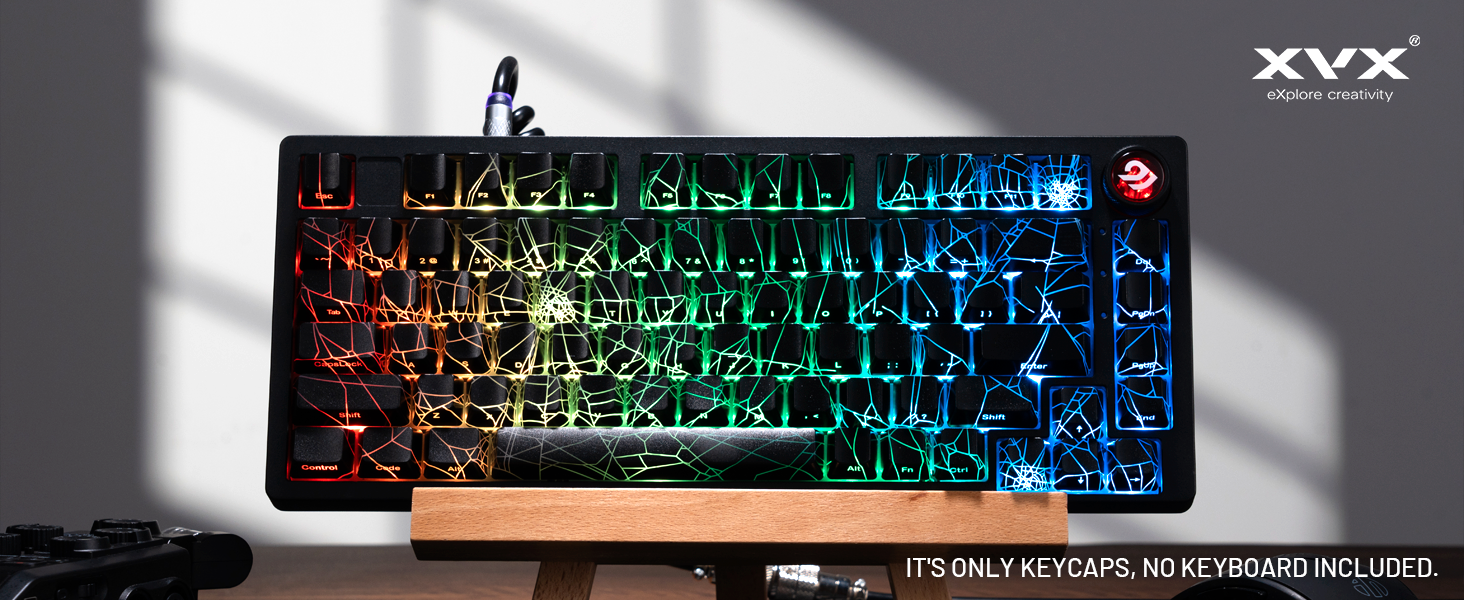 Amazon.com: HITIME x XVX Spider Web Keycaps 60 75 100 Percent - Shine Through Keycaps w/IMD Tech ...