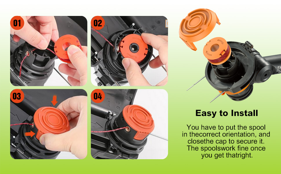 Amazon.com : Evenlinkics 20 Pack WA0010 Replacement Spool for Worx Weed Eater String, Compatible ...
