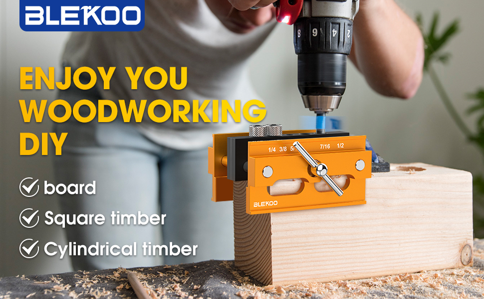 BLEKOO Self Centering Doweling Jig Kit, Drill Jig for Straight Holes ...