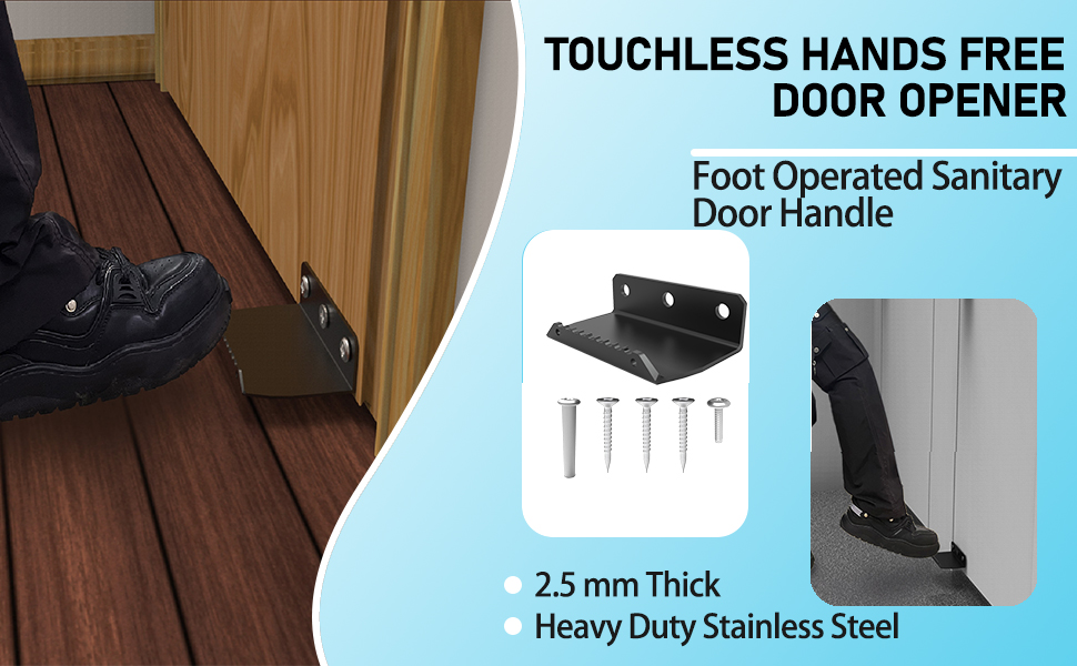 Amazon.com: Foot Operated Sanitary Door Handle,Touchless Hands Free Door Opener,Stainless Steel ...