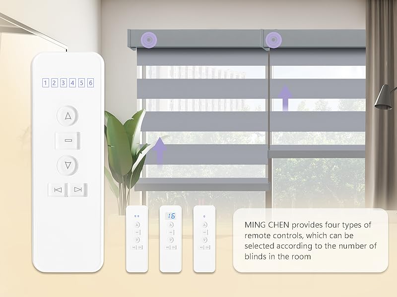 Amazon.com: MING CHEN Motorized Blinds with Remote,Built-in Rechargeable Motor Smart Window ...