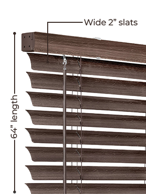 Amazon.com: PowerSellerUSA 2" Slats Cordless Window Blinds, 35W x 64L ...