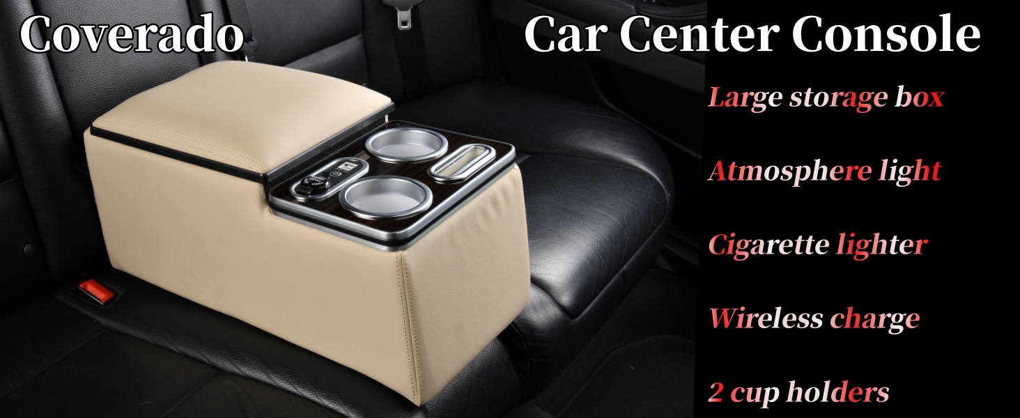 Amazon.com: Coverado Car Center Console, Universal Rear Bench Seat Consoles, Back Seat Car ...