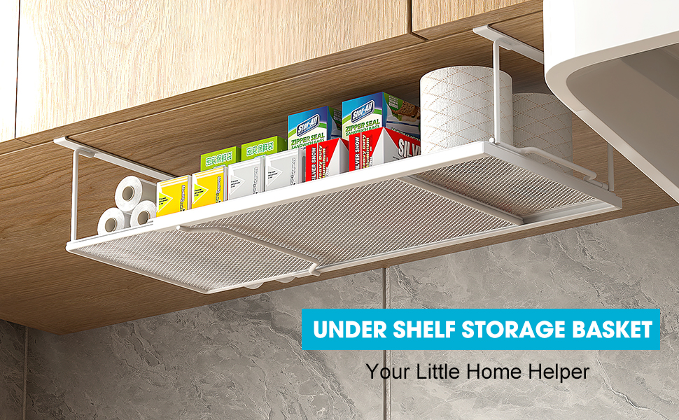 Amazon.com - 2 Pack Under Shelf Storage Basket Organizer, Expandable ...