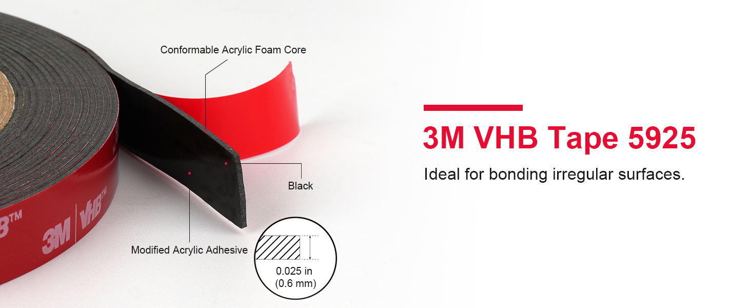 Amazon.com: Made of 3M Double Sided Tape 1/4''x15.4Ft, White VHB 4950 0.043in Thick Heavy Duty ...