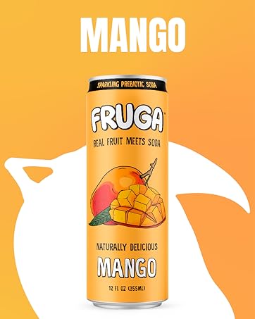 Amazon.com : FRUGA Mango Sparkling Fruit Super Soda | Prebiotic Soda, Low Calorie, Healthy Soda ...