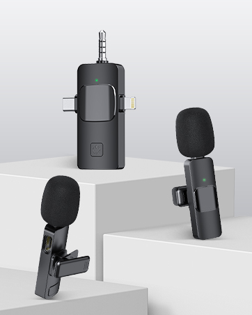 Amazon.com: GKNXU 3 in 1 Wireless Lavalier Microphone for iPhone, iPad, Android, Camera, USB C ...