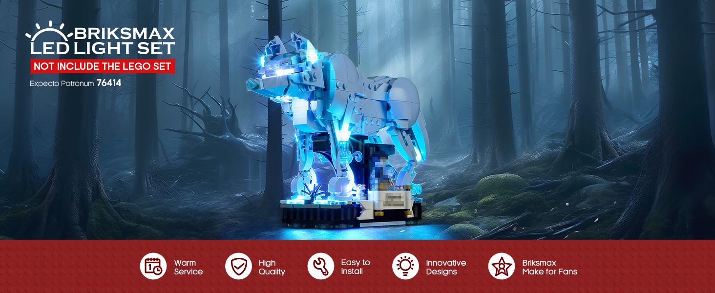 BRIKSMAX Led Lighting Kit for LEGO-76414 Expecto Patronum(Wolf Patronus) - Compatible with Lego ...