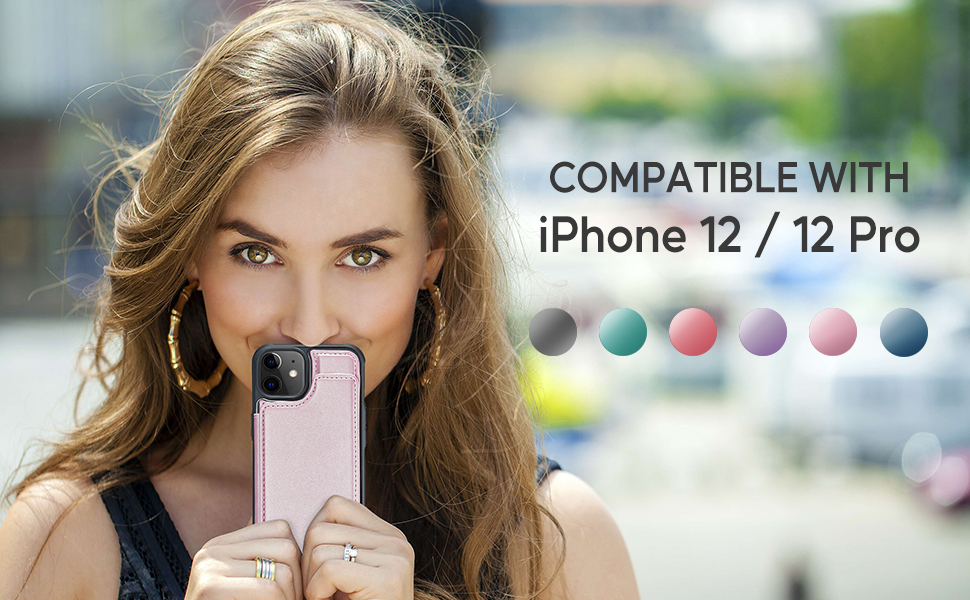 Amazon.com: Vinich for iPhone 12 Wallet Case with Card Holder, Case for iPhone 12 Pro with RFID ...