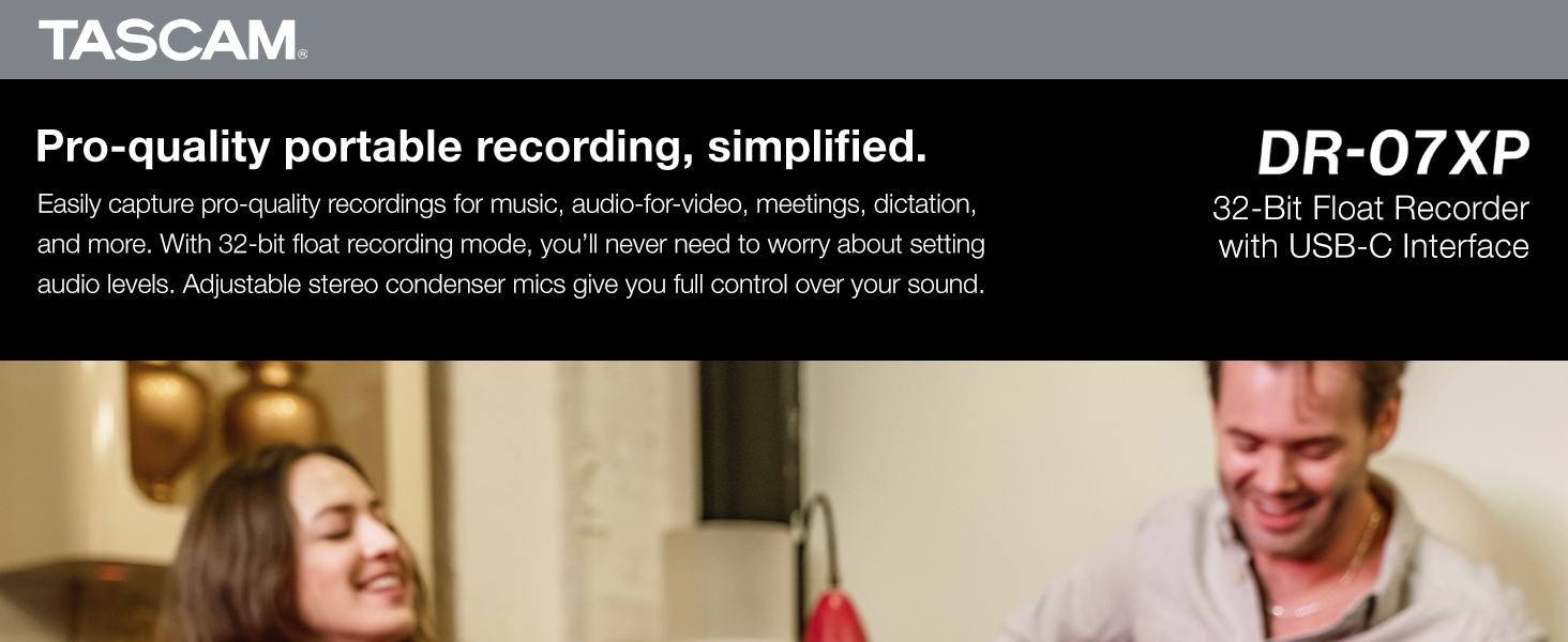 Amazon.com: TASCAM DR-07XP 32-Bit Float Portable Handheld Field Recorder and USB-C Audio ...