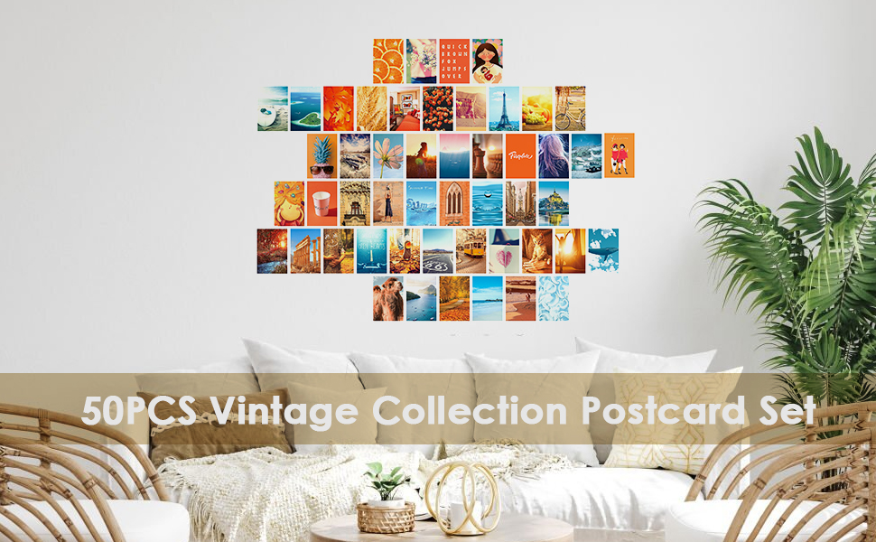 jiuzcare Postcards Pack 50 Postcard Blank Art Vintage Motivational and ...