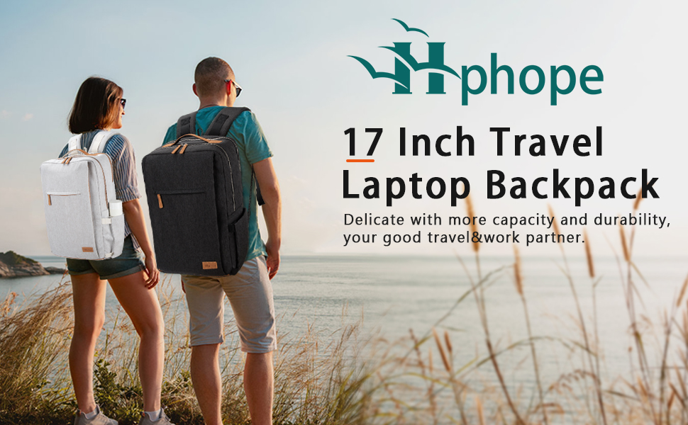 Hp hope Laptop Backpack Men Women for Travel, Durable Backpacks Carry On, with USB Charging Port ...