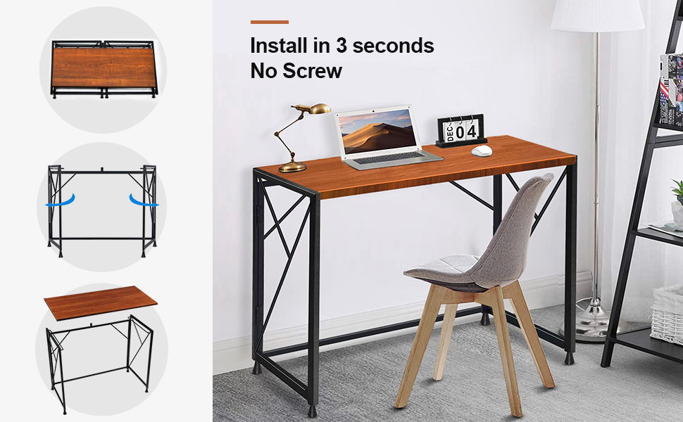 Amazon.com: COMHOMA Folding Desk Foldable Computer Desk 40" Home Office ...