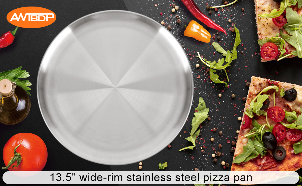 Amazon.com: AWTBDP 13½ Inch Pizza Pan for Oven, Non-Stick Large Round ...
