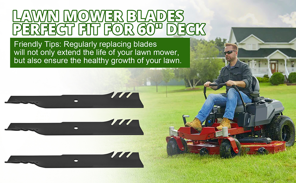 Amazon.com : showingo 3 Pack/Set Mower Blades Replacement for 596-319 G5 Gator Blades and 60 ...
