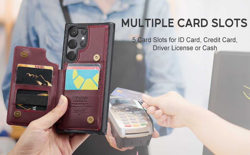 Amazon.com: Vinich for Samsung Galaxy S23 Ultra Wallet Case with Card Holder, RFID Blocking ...