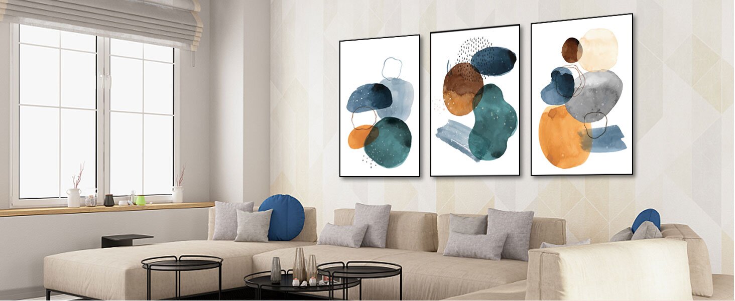 Amazon.de: Abstrakte LeinwandBilder,Beige Kunstdruck Poster,moderne Kunst Abstrakte Poster Set ...