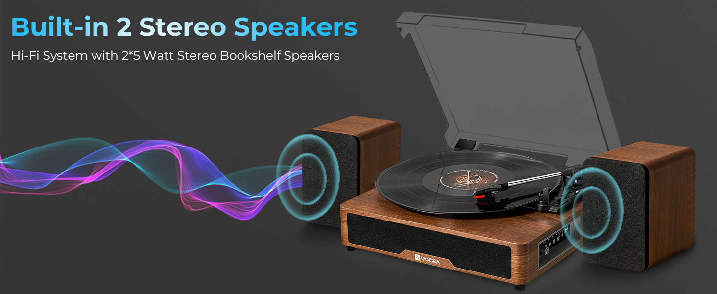 Amazon.com: Vinyl Record Player Turntable with Built-in Bluetooth ...