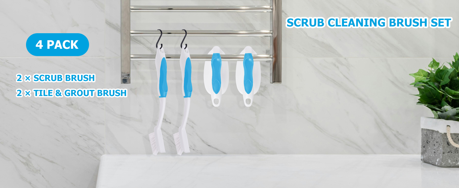 Amazon.com: HileSwan Scrub Brush Set, 4 Pack Deep Cleaning Brush Kit ...