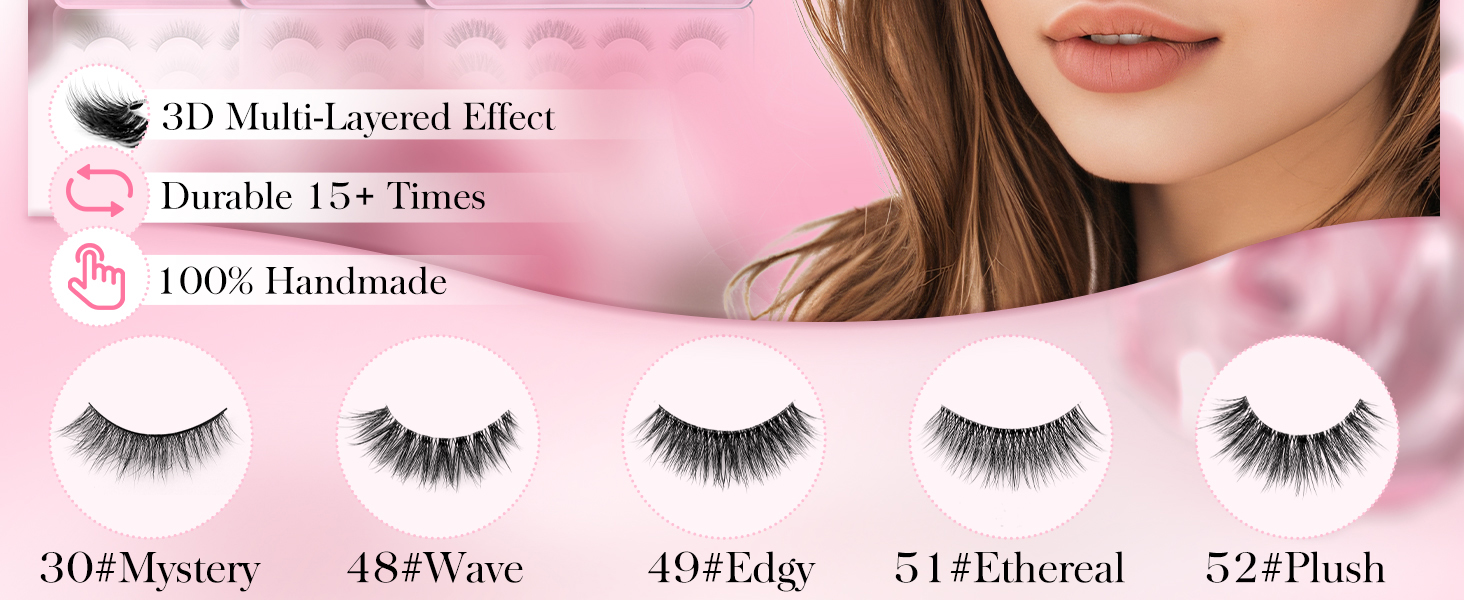 Amazon.com: Bepholan False Eyelashes 20 Pairs Pack Natural Look 2 Styles 3D Volume False Lashes ...