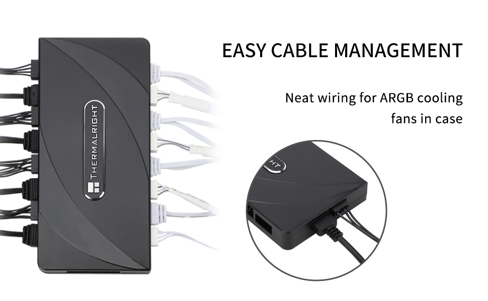 Amazon.com: Thermalright Fan and ARGB HUB×8 Hub Controller Support 8 Groups of Fans,3Pin PC ARGB ...