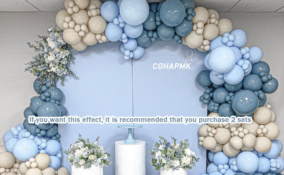 Amazon.com: Dusty Blue White Sand Balloon Arch Garland Kit 141pcs Slate Fog Baby Blue Sand White ...