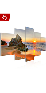 Amazon.de: Runa Art Wandbild XXL Collage Banksy 200 x 80 cm Bunt 5 Teilig - Made in Germany ...