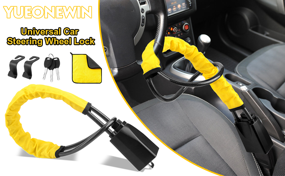 Amazon.com: Steering Wheel Lock, Seat Belt Lock Anti-Theft Device with ...