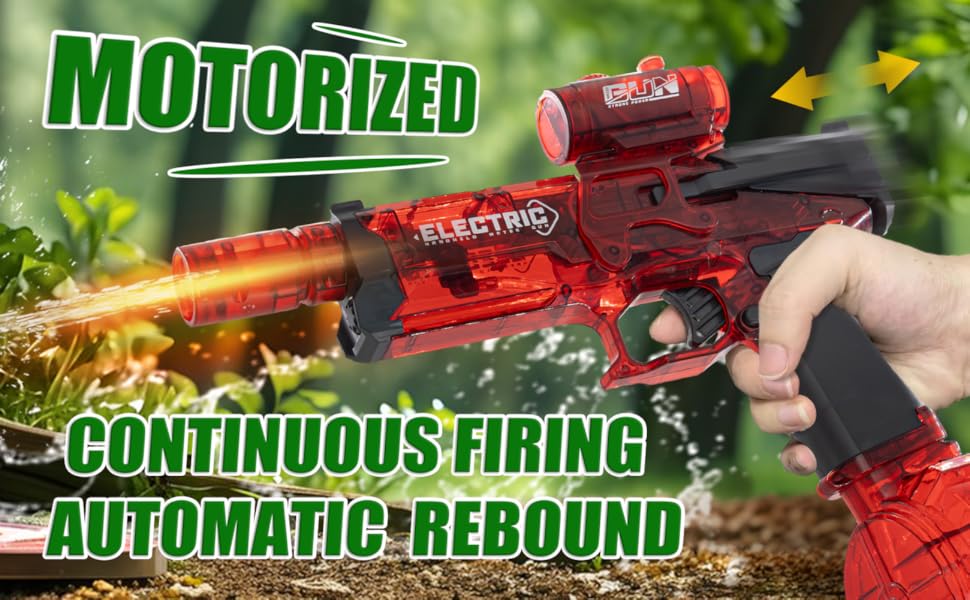 Amazon.com: Electric Water Gun with Muzzle Flash, 500CC Large Capacity High Powered Squirt ...