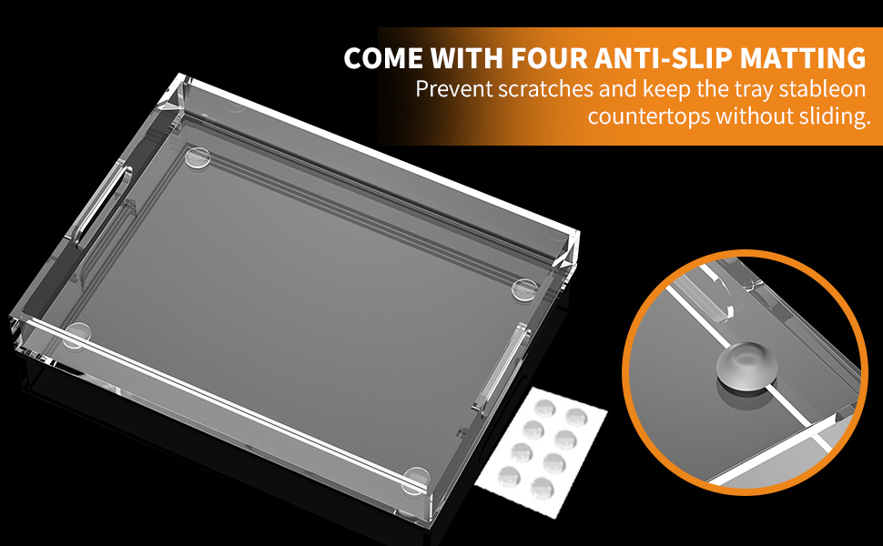 Amazon.com: Acrylic Serving Tray Set of 2-16x12 & 16x11.4 Inch Clear ...