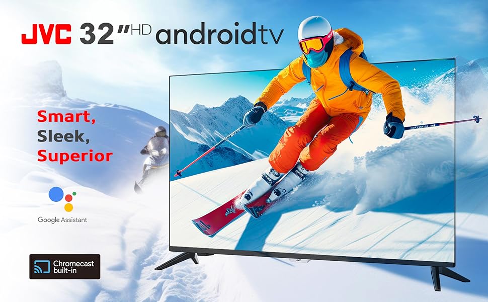 JVC 32 inch Smart TV | HD Edgeless Android TV | 32" Television with Built-in Chromecast, LED ...