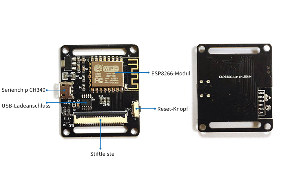 Programmierbares Entwicklungsmodul ESP8266 WiFi Deauther Watch Development Board mit Strap WiFi ...
