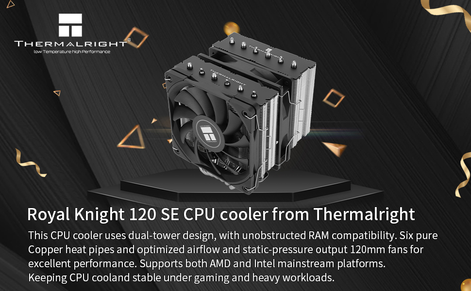 Amazon.com: Thermalright Royal Knight 120 SE CPU Cooler, Only 155mm High, Dual Towers Dual PWM ...