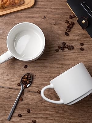 Amazon.com: GBHOME 14oz Coffee Mugs Set of 6, Stackable Ceramic Coffee ...