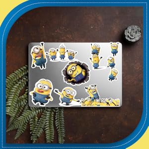 D2C Minion Scrapbook Cartoon Stickers - Pack of 24 Glitter Finish ...