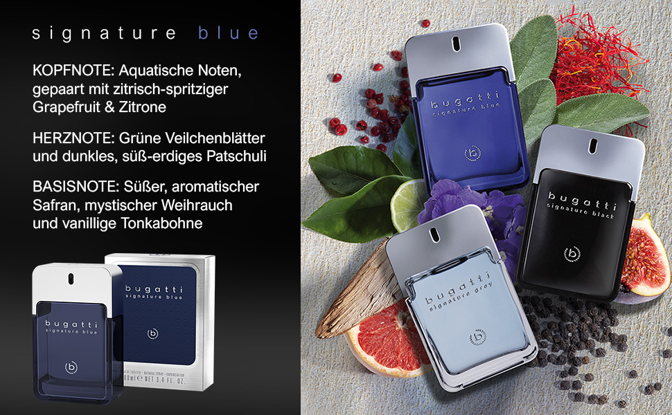 bugatti signature blue Parfüm für Herren 100ml I frisches Eau de ...